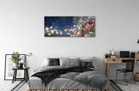 akrylový obraz Vánoční strom dekorace sníh 120x60 cm