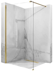 Rea AERO, sprchová zástěna WALK IN 80 x 195 cm, čiré sklo - zlatý profil, REA-K8439