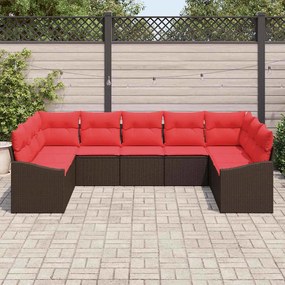 Set pohovek 9 ks Hnědá polyratan 3346884