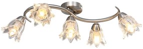 Stropní lampa průhledná skleněná stínidla 5 žárovek E14 tulipán 289233