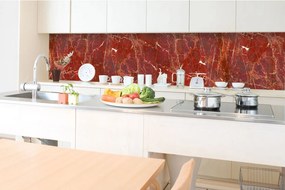 DIMEX | Fototapeta do kuchyně Textura červeného mramoru KI-350-275 | 350 x 60 cm | červená