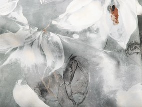 Biante Sametový závěs Tamara TMR-016 Designové květiny na šedozeleném 145x200 cm