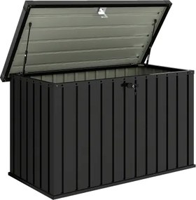 Outsunny venkovní box 400L z pozinkované oceli se zámkem a 2 klíči 124x66x72 cm, černý