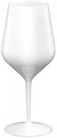 Bílá nerozbitná plastová sklenice na víno 470 ml