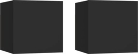 vidaXL Noční stolky 2 ks 30,5 x 30 x 30 cm kompozitní dřevo [3079728] Barva: Černá