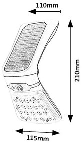 Rabalux 77022 - LED Stmívatelné solární svítidlo se senzorem LED/4W/3,7V IP44