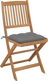 vidaXL Skládací zahradní židle s poduškami 6 ks masivní akácie [3075010] Barva: Zelená