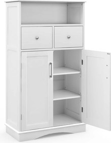 Costway Volně stojící koupelnová skříňka s 2 dvířky – 60 × 30 × 108 cm