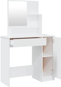 vidaXL Toaletní stolek se zrcadlem 86,5 x 35 x 136 cm [802963] Barva: bílá s vysokým leskem