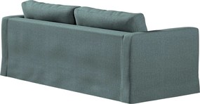 Potah na pohovku IKEA  Karlstad 3-místná, nerozkládací, dlouhý barva modrá látka pletený vzor