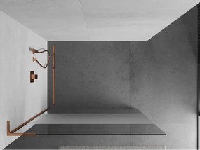 Mexen Kioto L, sprchová zástěna Walk-In 120 x 200 cm, 8mm čiré sklo-námraza, růžové zlato profil, 800-120-103-60-35