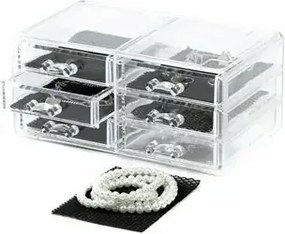 Compactor Organizér na šperky – 6 zásuvek čirý plast