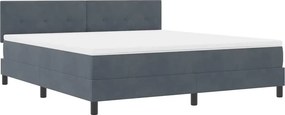 Postel s boxspringem s čelo Tmavě šedá 180 x 200 cm samet 3339189