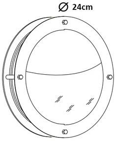 Nordlux 21841031 Malte, venkovní nástěnné svítidlo, 1x60W, kov, pokovená, IP54, průměr 24cm