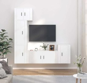vidaXL 5dílný set TV skříněk kompozitní dřevo [3188622] Barva: Bílá