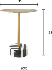 Odkládací stolek Modig 35 cm mramor/zlatý