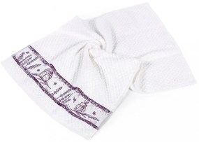 Kuchyňská froté utěrka/malý ručník Levandule na bílém