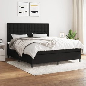 Box spring postel s matrací černá 160x200 cm textil 3142107