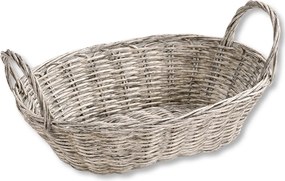 Oválný košík HARVEST 28x21 cm šedý