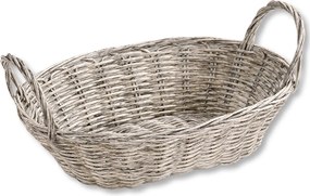 Oválný košík HARVEST 28x21 cm šedý