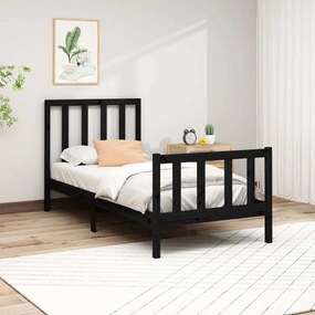 vidaXL Rám postele masivní borovice 90 x 200 cm [3106689] Barva: Černá