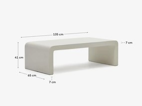 Konferenční stolek blava 135 x 65 cm bílý MUZZA