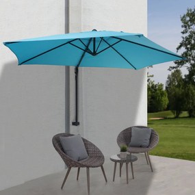 Nástěnný slunečník Casoria 3 m polyester hliník/ocel - tyrkysová