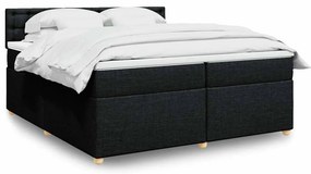 Box spring postel s matrací černá 200x200 cm textil 3289103