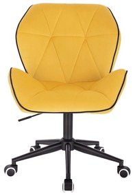 LuxuryForm Židle MILANO MAX VELUR na černé podstavě s kolečky - žlutá