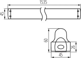 Zářivka pro LED trubice T8 Kanlux ALDO 4LED 1X150 max 58W 26362