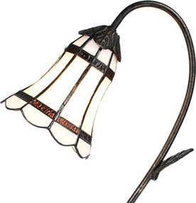 Stolní Tiffany lampa hnědé pruhy BrownLine - 30*17*48 cm E14/max 1*25W