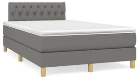 Box spring postel s matrací a LED tmavě šedá 120x190 cm textil - Default Title