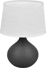 Tmavě hnědá stolní lampa z keramiky a tkaniny Reality Martin, výška 29 cm