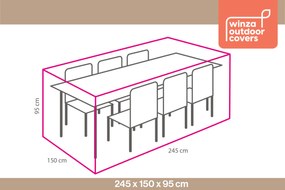 Obal na jídelní soupravu 245x150x95 cm Winza