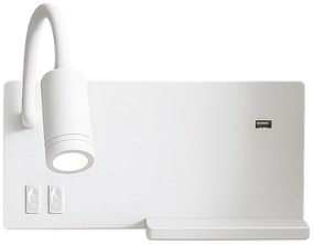 Nástěnné LED svítidlo Shelf, 1x LED 4+5+2w, 4000k, w, vypínač