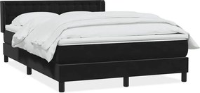Box spring postel s matrací černá 160x210 cm samet 3318455