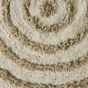 Béžová kulatá bavlněná koupelnová předložka Bath mat - Ø 80 cm