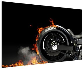 Obraz kola v ohni (120x80 cm)