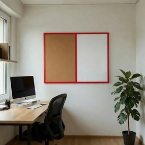 Toptabule.sk Kombinovaná tabule černá v žlutém dřevěném rámu COLOR 120x90 cm