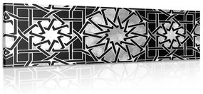 Obraz orientální mozaika v černobílém provedení - 150x50 cm