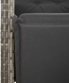 9dílný zahradní jídelní set s poduškami šedý polyratan 3212467