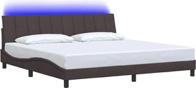 Rám postele bez matrace Hanko tmavě hnědý 200 x 200 cm textil 3310485