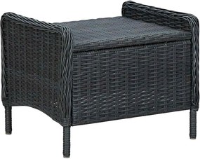 Polohovatelné zahradní křeslo s podnožkou polyratan tmavě šedé 313303