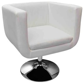 vidaXL Barové židle 2 ks bílé umělá kůže