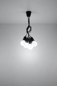 Závěsné svítidlo SOLLUX Diego 5 E27 5x60W bez zdroje PVC černá SL.0574
