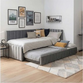 Postel Birmia Velvet 90 x 200 cm, šedá