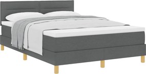 Postel s boxspringem s polštářem Tmavě šedá 140 x 200 cm textil 3338847
