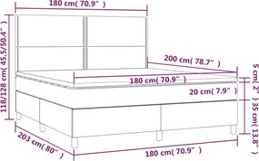 Box spring postel s matrací světle šedá 180 x 200 cm textil 3141713