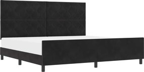 Postel s boxspringem s čelo Černá 200 x 200 cm samet 3345031