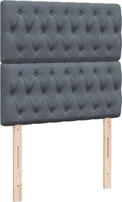 Box spring postel s matrací tmavě šedá 90x200 cm samet 3292245